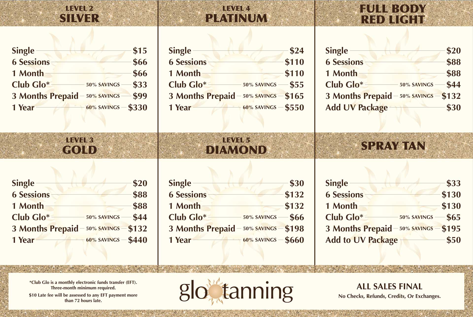 Pricing Glo Tanning And Fitness Pricing Glo Tanning And Fitness